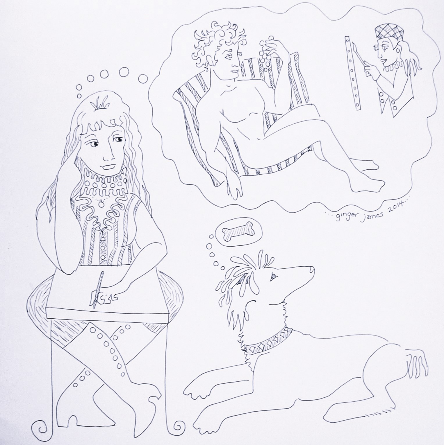 The Artist Visualizes Her next Model Painting Print 11″ x 17″ – Ginger ...